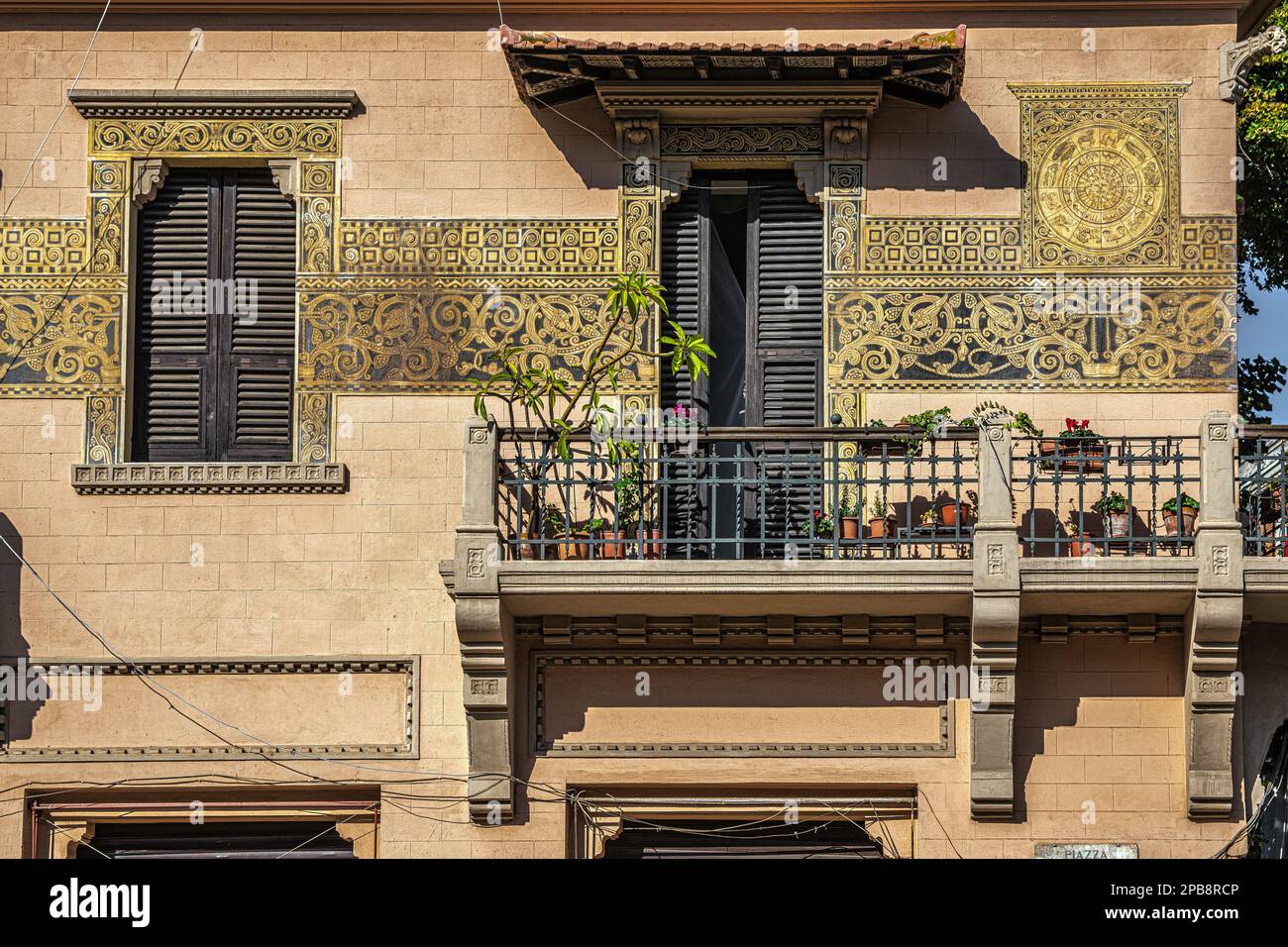 Liberty style architectural details, typical of the city rebuilt after ...