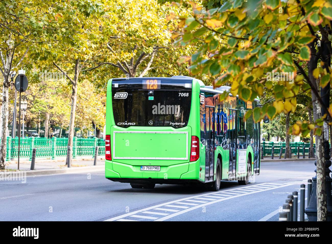 Bus in traffic. STB public transport Bucharest, Romania, 2022 Stock ...