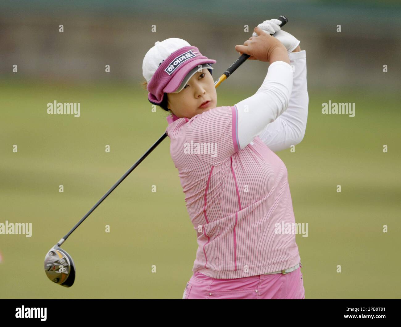 South Korea's Jee Young Lee tees off from the 2nd during the Women's ...