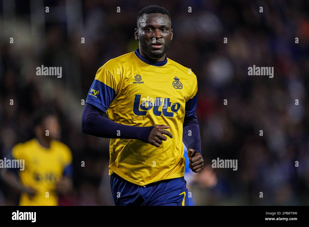 GENK, BELGIUM - MARCH 12: Victor Boniface of Union Saint Gilloise ...