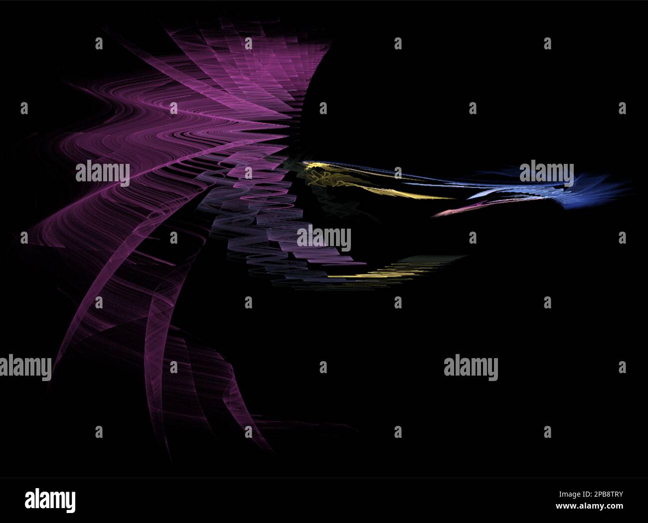 purple and blue abstract drawing on a black background, color digital ...