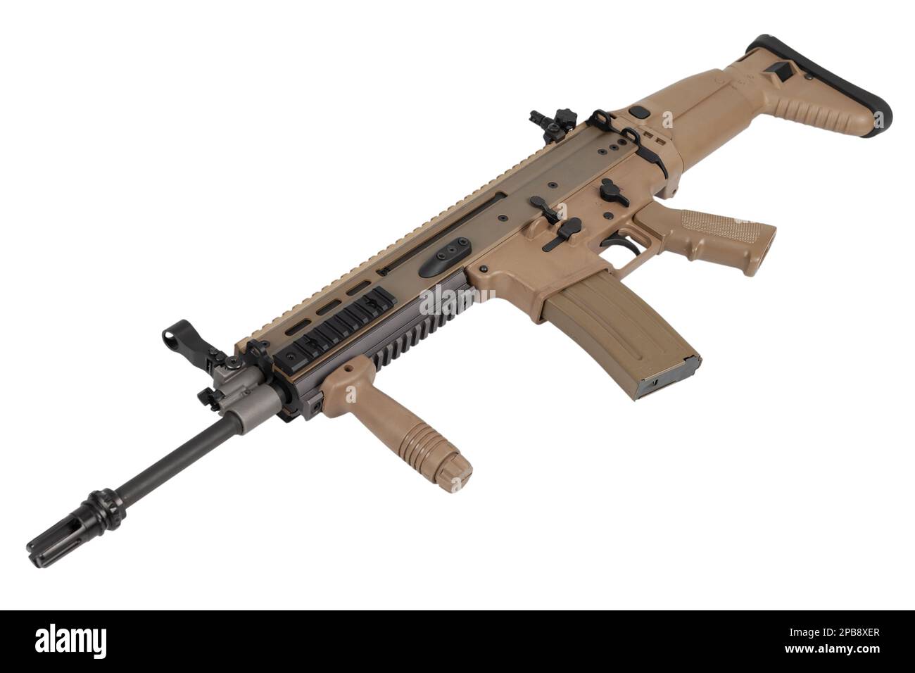 Modern army assault rifle isolated on a white background Stock Photo ...