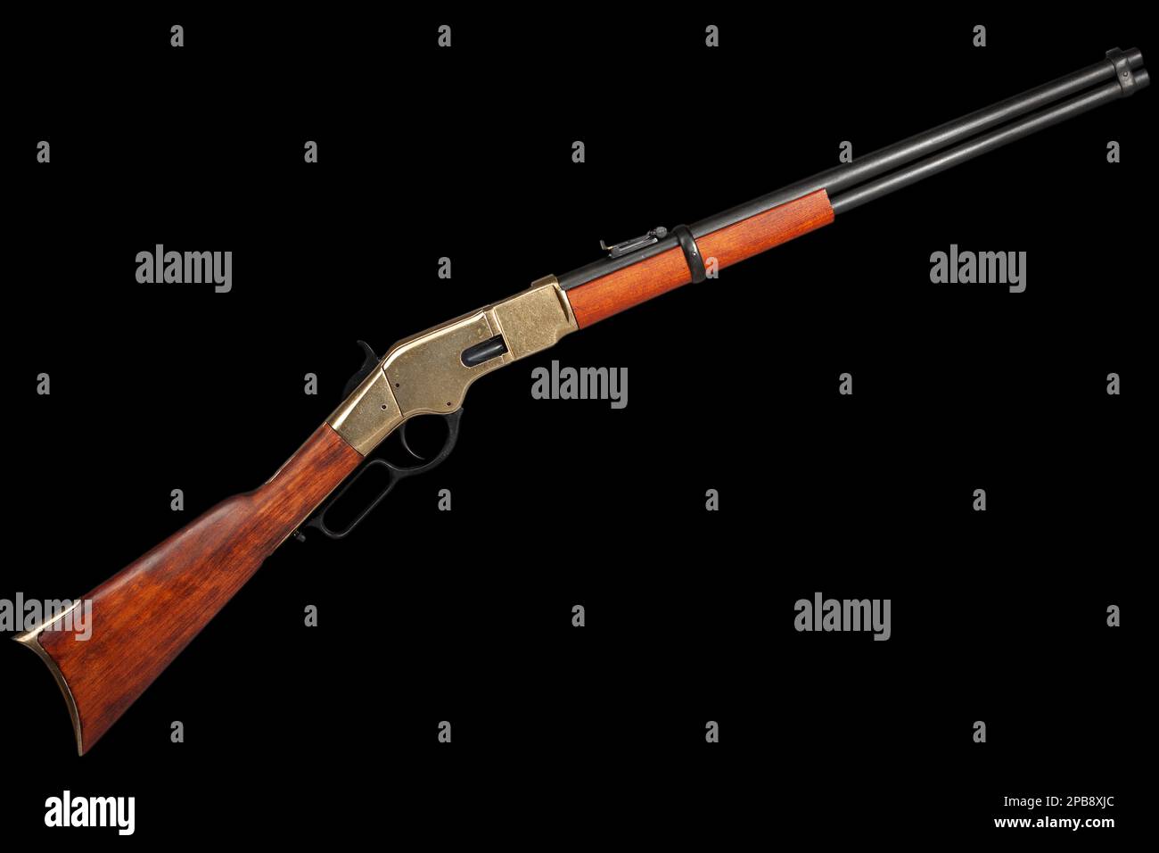 Old west period .44-40 caliber Winchester lever-action repeating rifle ...