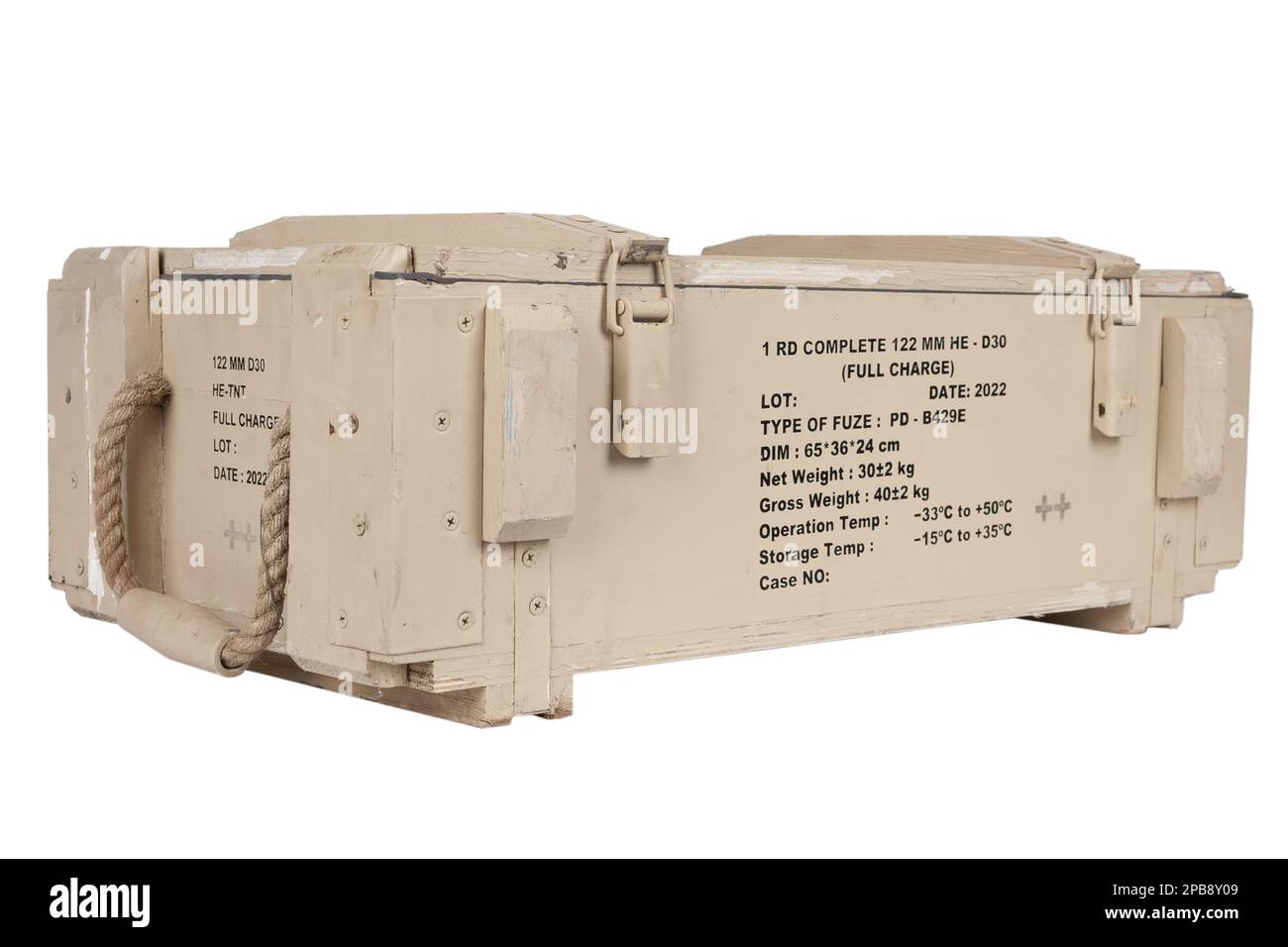 Army ammunition yellow crate. Isolated on white background Stock Photo ...