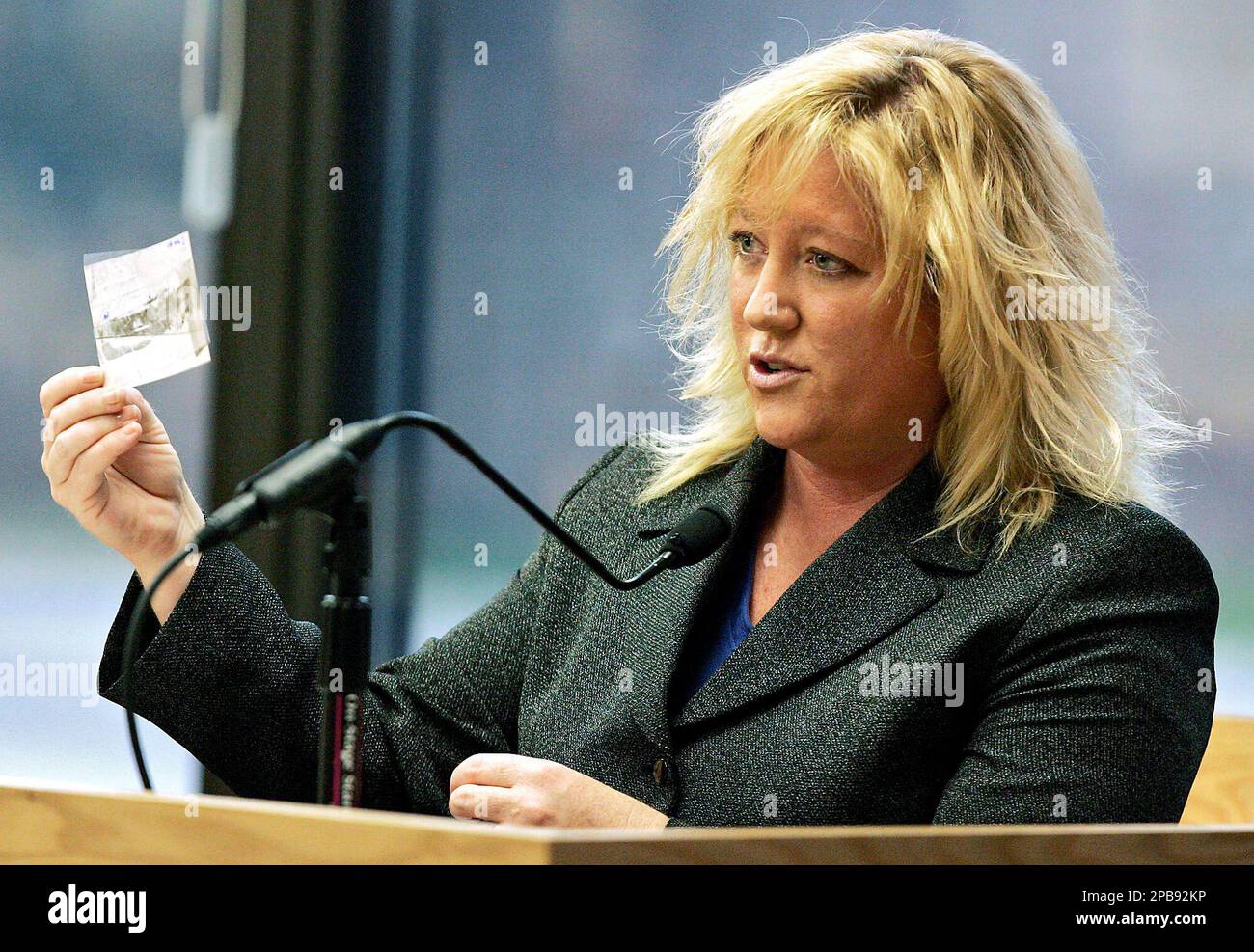 Former Evans, Colo., Investigator Angie Quinn speaks while in court ...