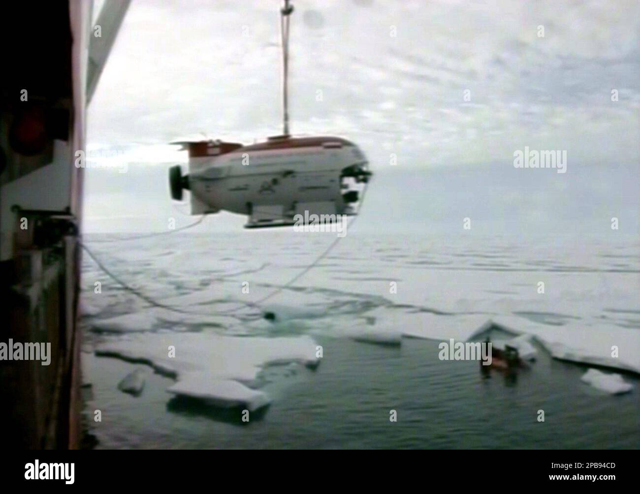 In this image made from an RTR television broadcast, a Russian ...