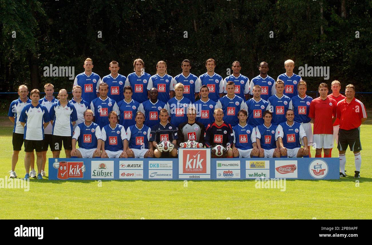 The team of German first division, Bundesliga, soccer club FC Hansa ...