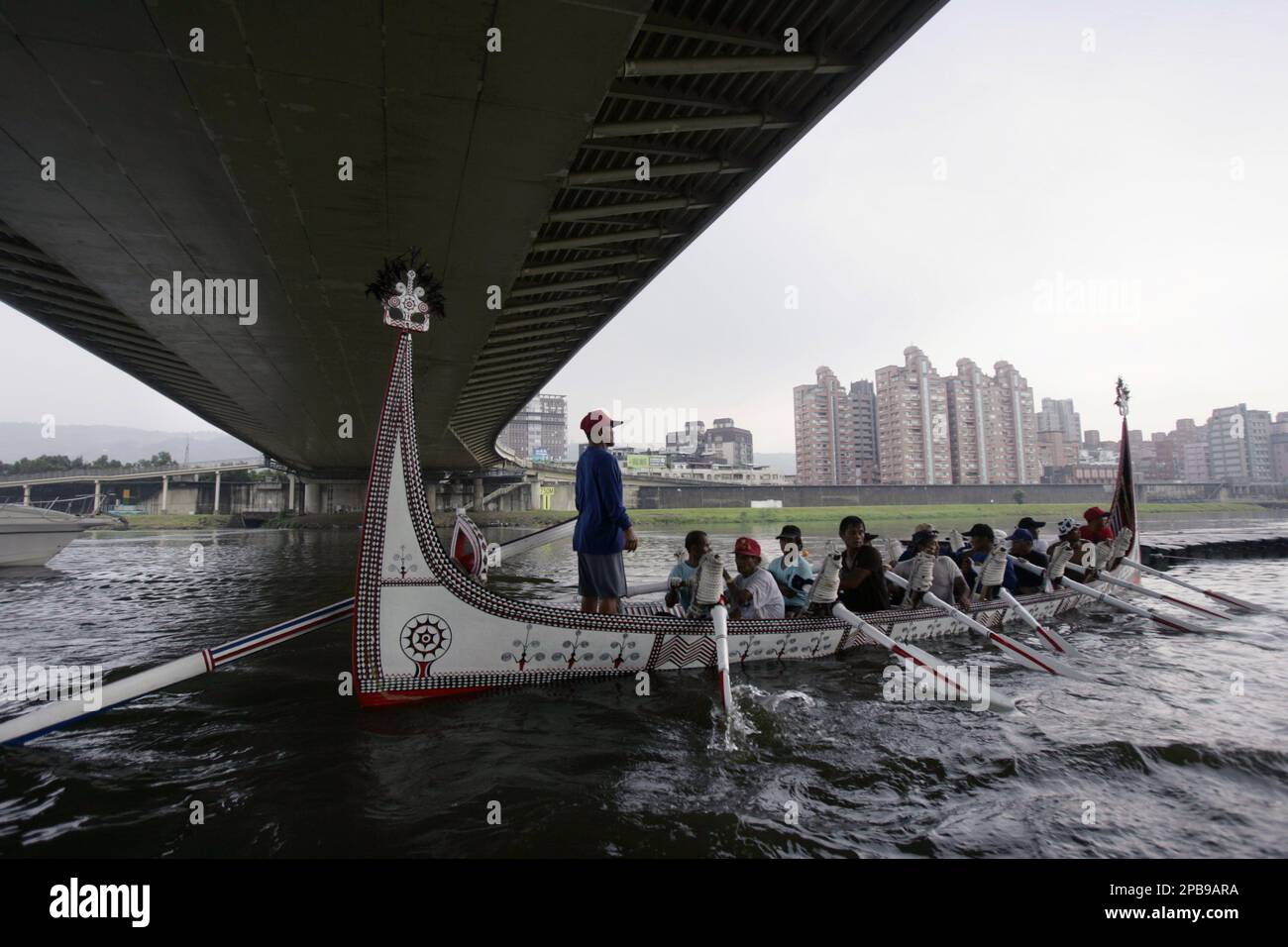 Yami tribesmen from Orchid Island arrive in their traditional handmade ...
