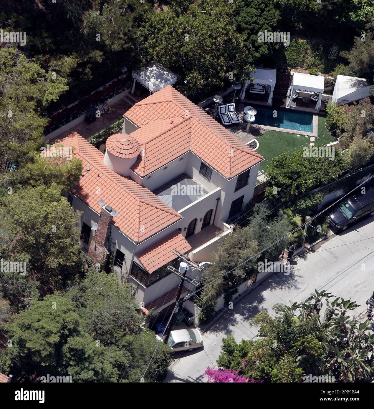 **FILE**An aerial view of Paris Hilton's home in Los Angeles is shown in this June 2007 file ...