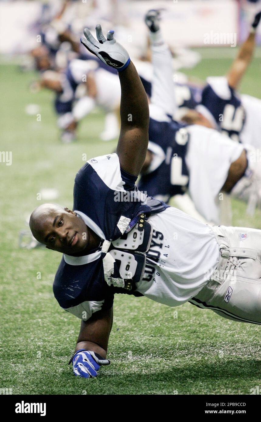 Dallas Cowboys defender Demarcus Ware takes part in the team's football ...