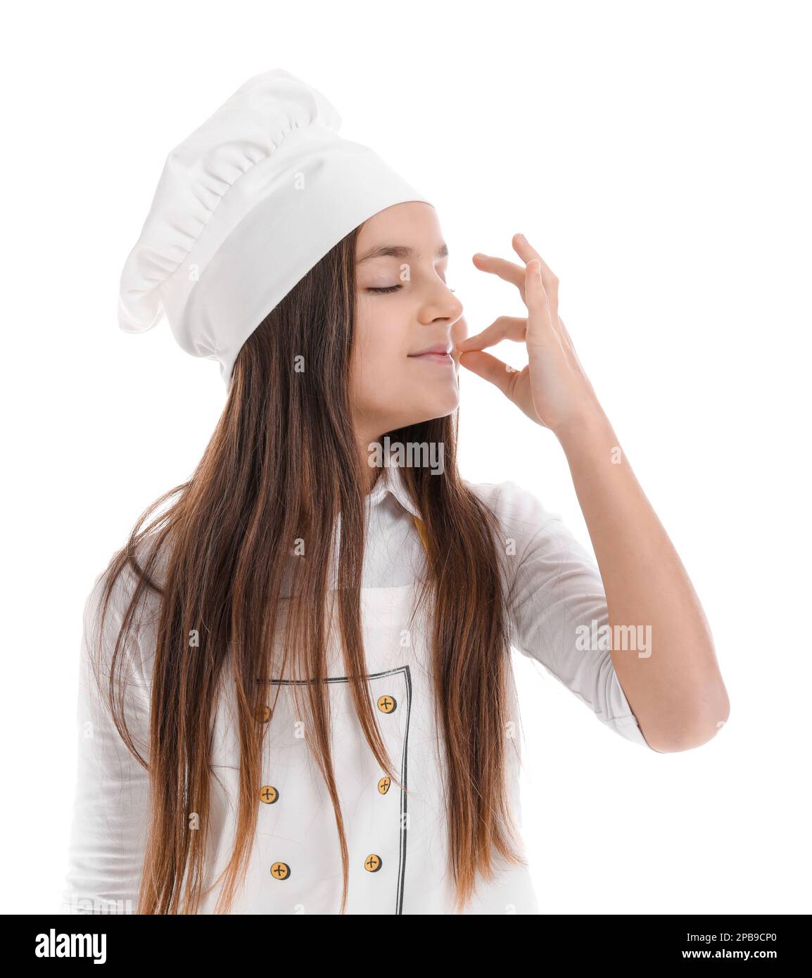Little baker on white background Stock Photo - Alamy