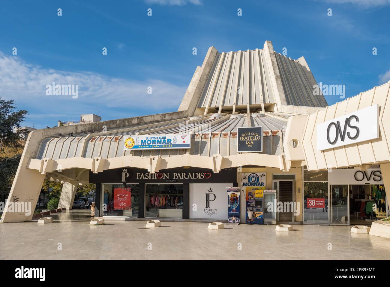 Modernist buildings of a department store from the Yugoslavia times in ...