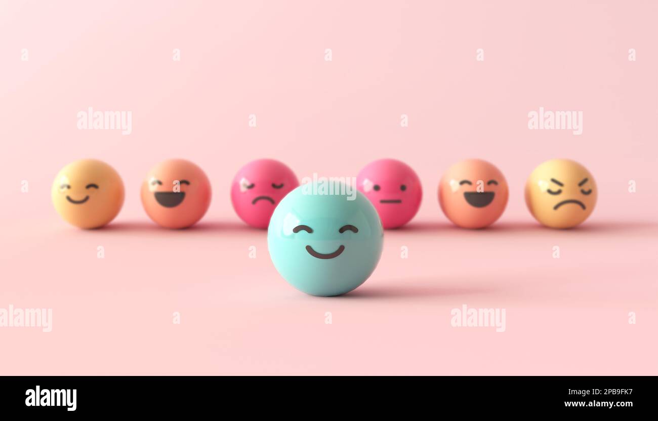 Emoji emoticon 3d set. Happy smile face, sad mood, evaluation, Increase ...