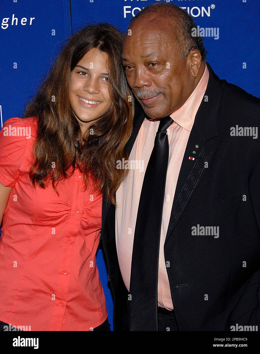 Producer Quincy Jones, right, and his daughter Kenia Jones, left, pose ...
