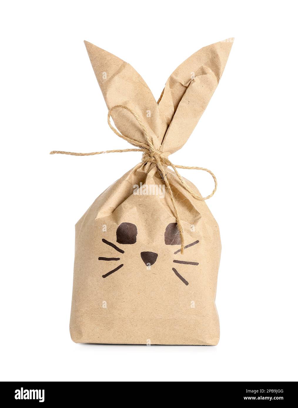 Easter bunny gift bag isolated on white background Stock Photo - Alamy