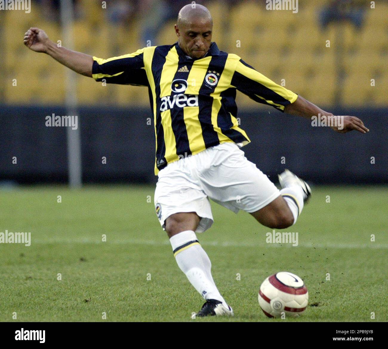 Fenerbahce's Brazilian player Roberto Carlos is seen in his first ...