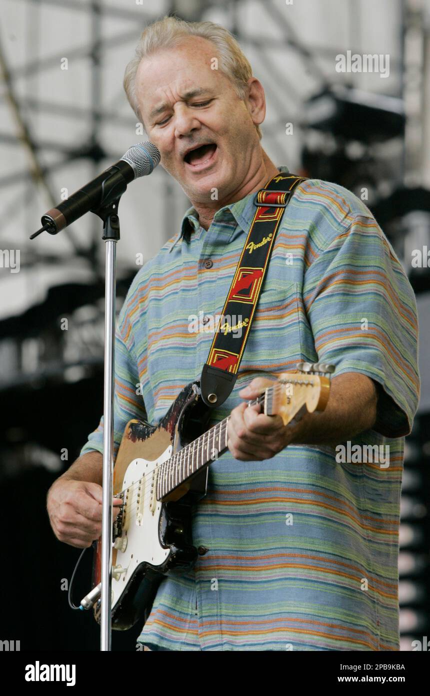 Actor Bill Murray performs the only guitar song he knows, Van Morrison ...