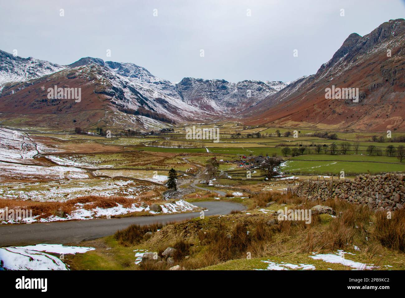 Beautiful views of the Langdale Valley looking towards Mickleden Valley ...