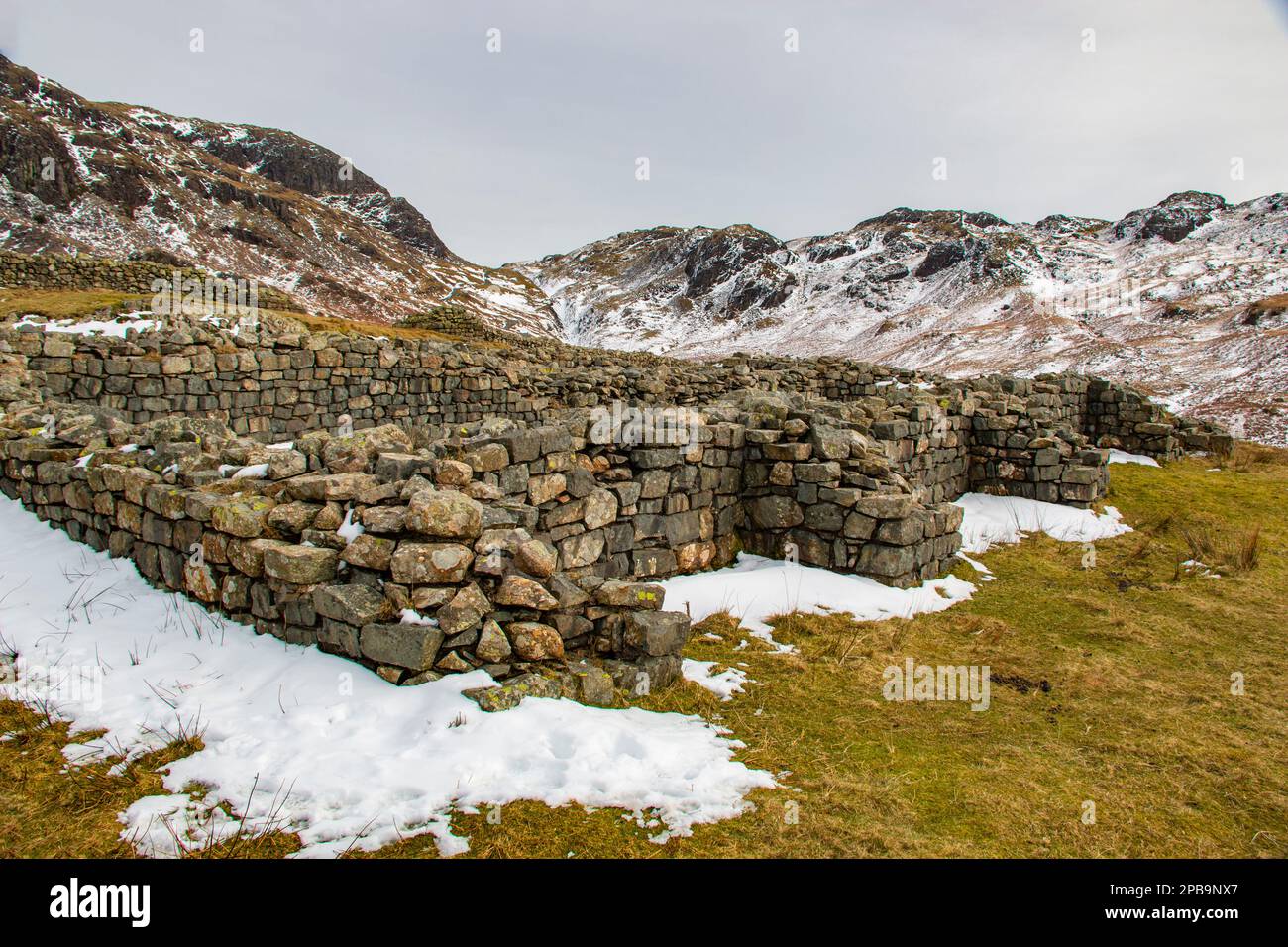 Roman Fort ruins on Hardknott Pass, Lake District National Park ...