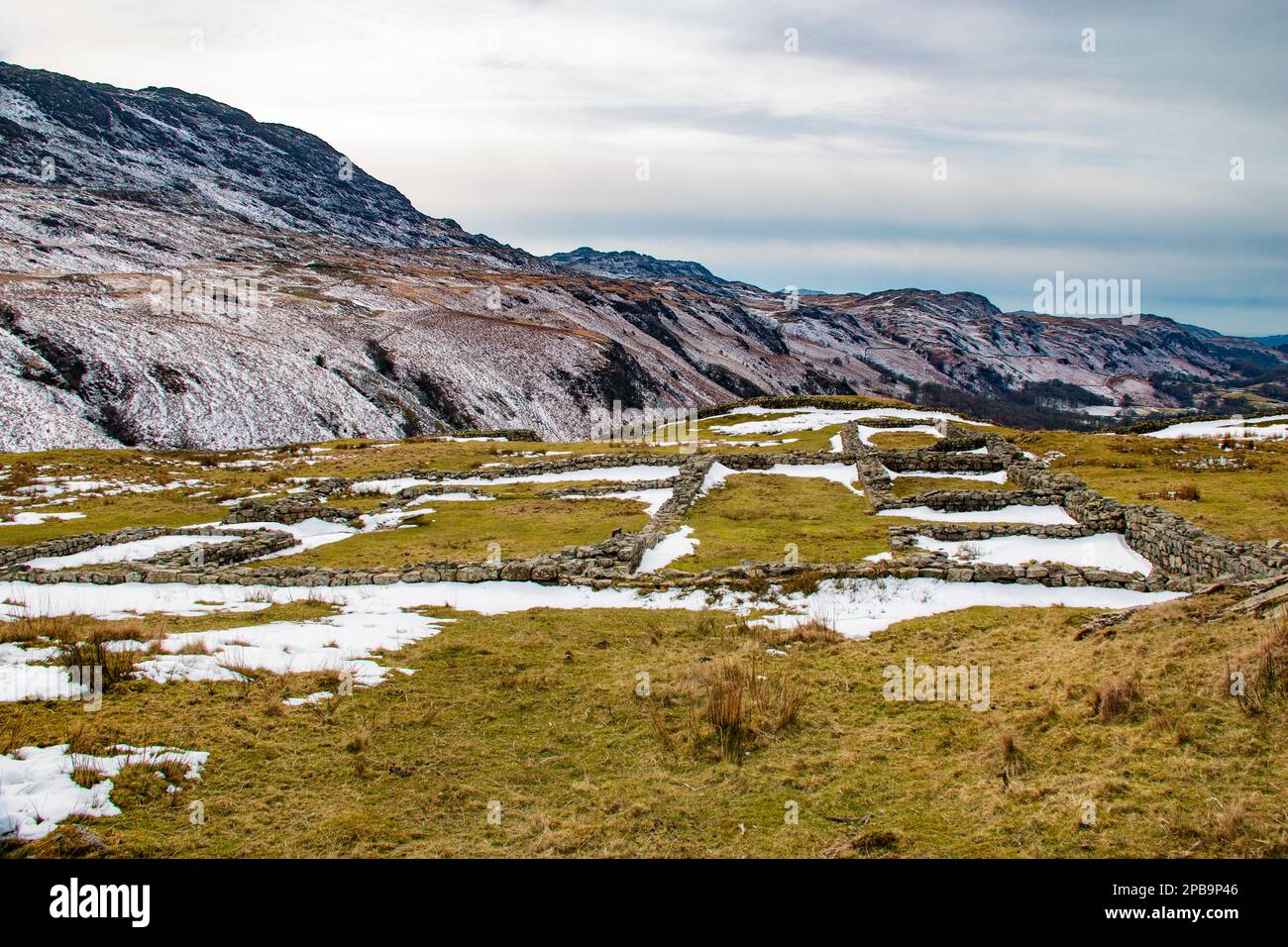 Roman Fort ruins on Hardknott Pass, Lake District National Park ...