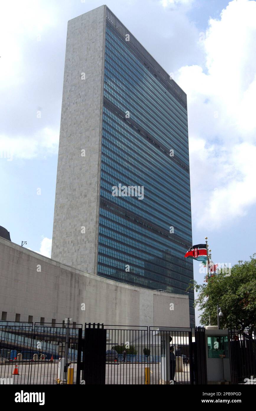 The United Nations headquarters is seen in New York, Friday, July 27 ...