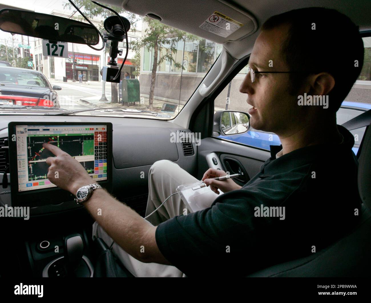 **ADVANCE FOR WEEKEND EDITIOINS, JULY 28-29** Navteq Corp. geographic analyst Rich Joyce ...