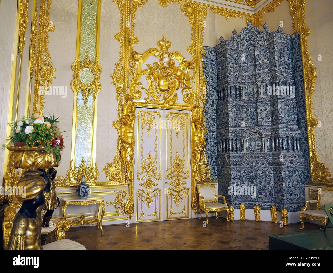 Green Pilaster Room, Catherine Palace, Tsarskoye Selo (Tsar's Village ...