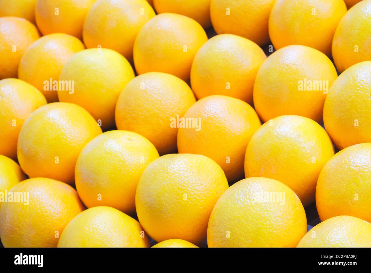 Colorful Display Of Lemons In Fruit Market Stock Photo - Alamy