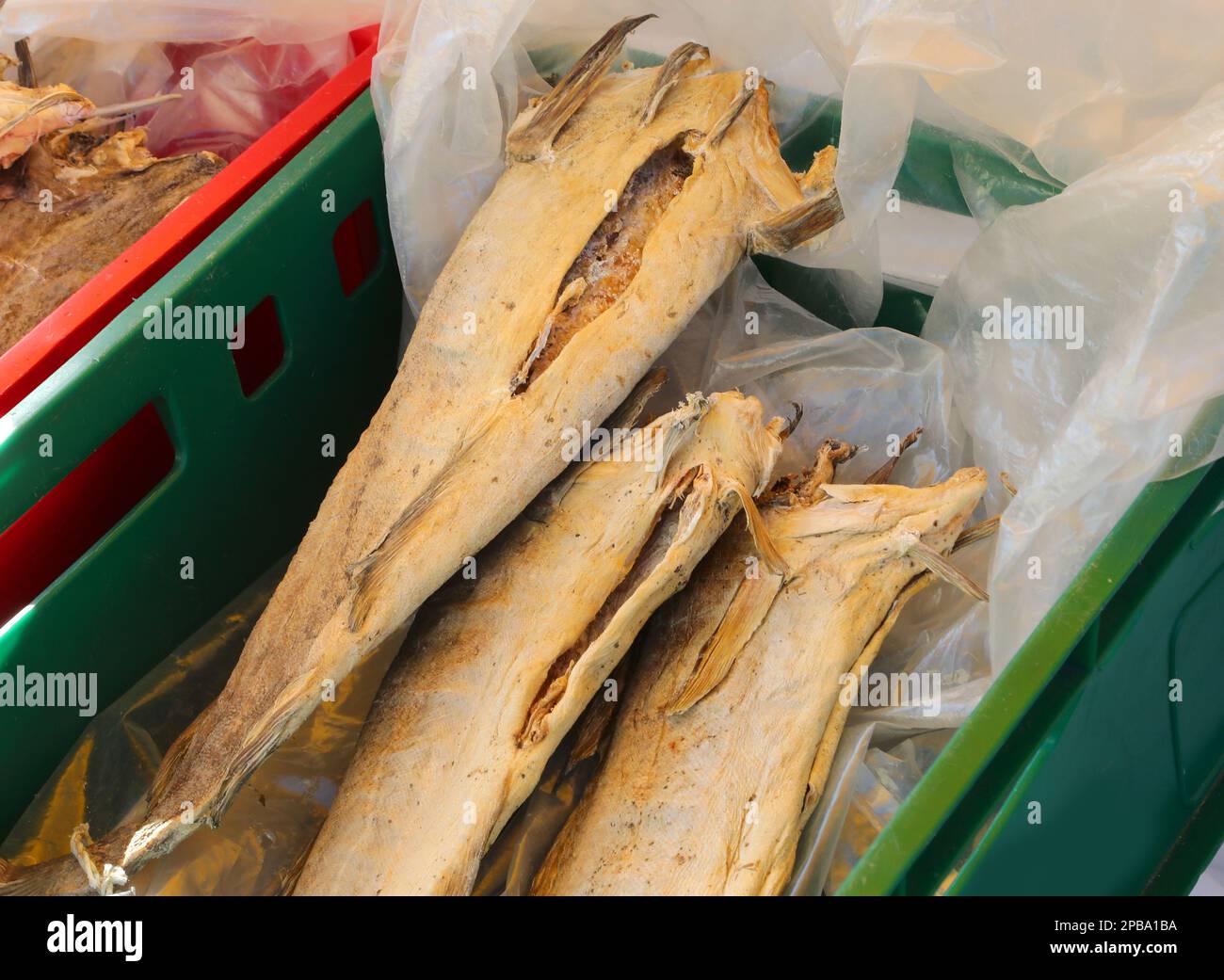 Dry fish Stockfish Cod for sale in the stall specialized in Europe ...