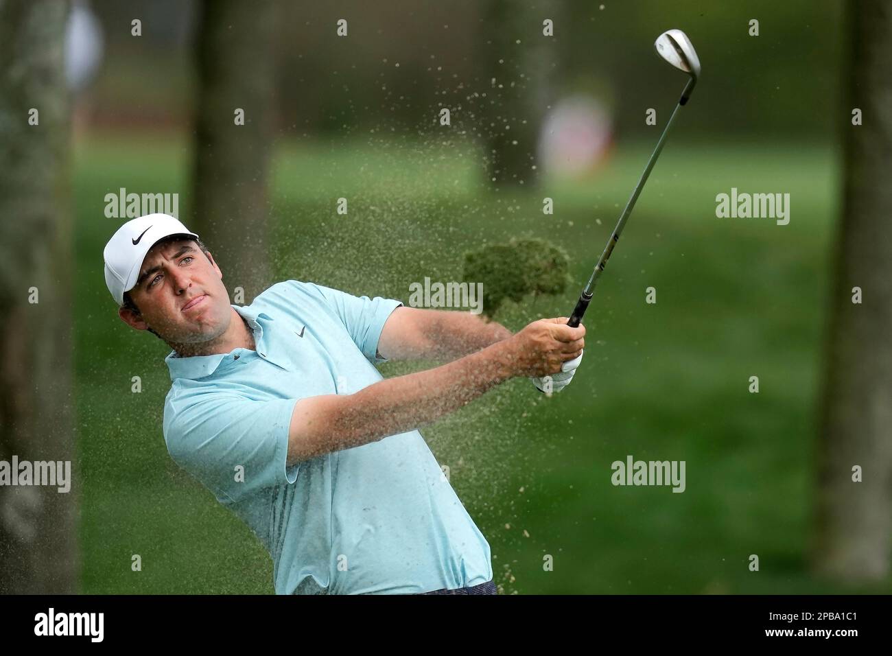 Scottie Scheffler hits from the sixth fairway during the final round of ...