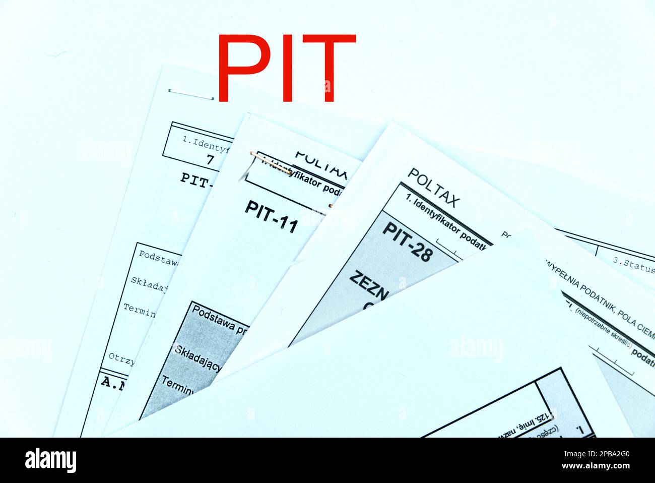 Polish end of year tax (called PIT) return forms Stock Photo - Alamy