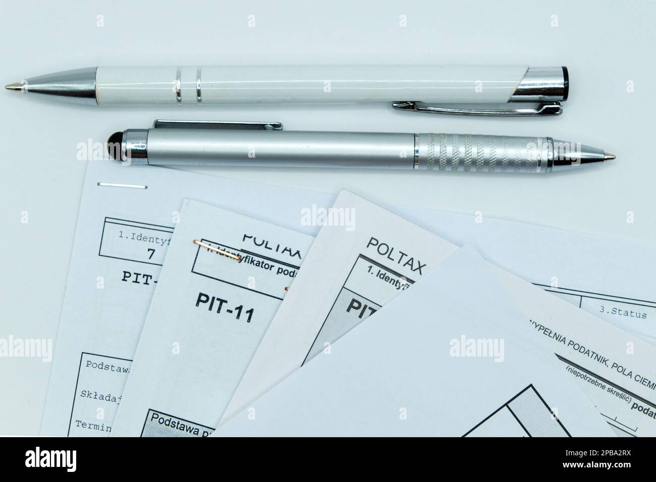 Polish end of year tax (called PIT) return forms Stock Photo - Alamy