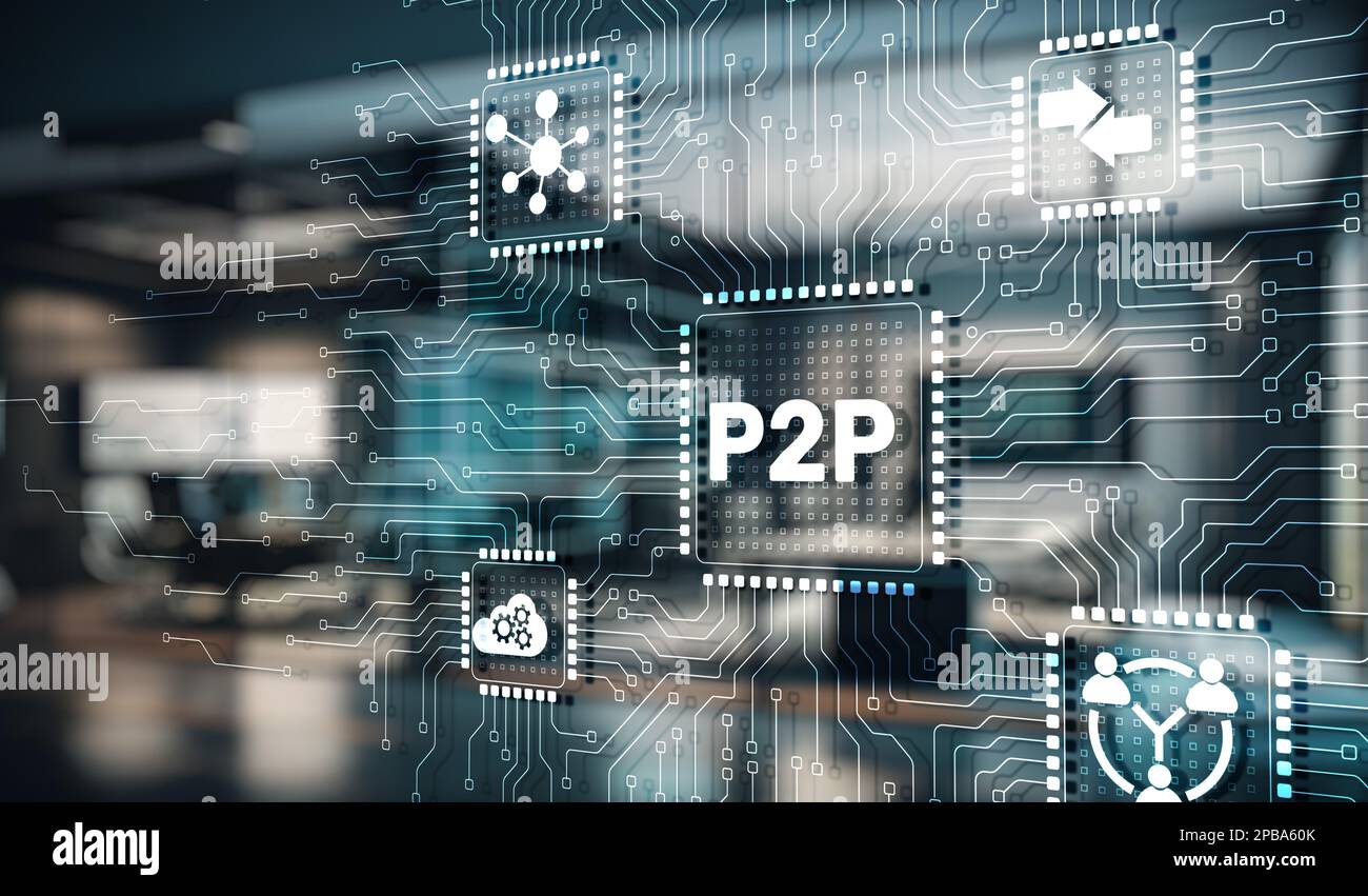 Peer to peer. P2P. Background for presentation Stock Photo - Alamy