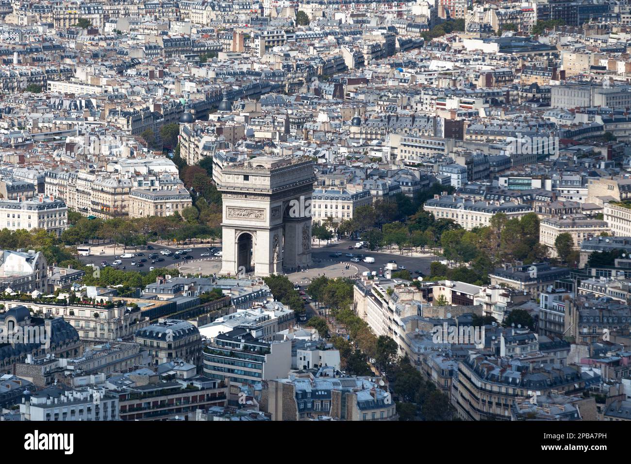 Paris, the arc de triomphe, aerial view hi-res stock photography and ...