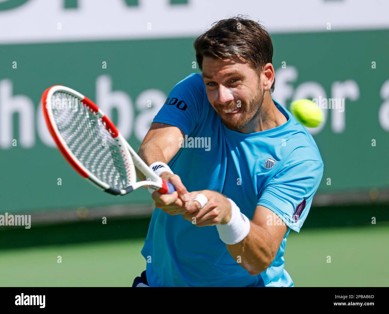 March 12, 2023 Cameron Norrie of Great Britain returns a shot against ...