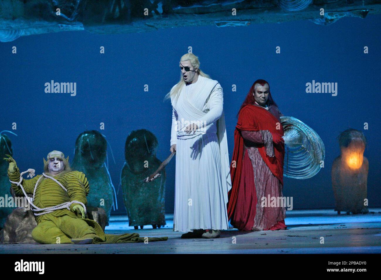 Nikolai Putilin, left, performs as Alberich alongside Alexei Tanovitsky ...