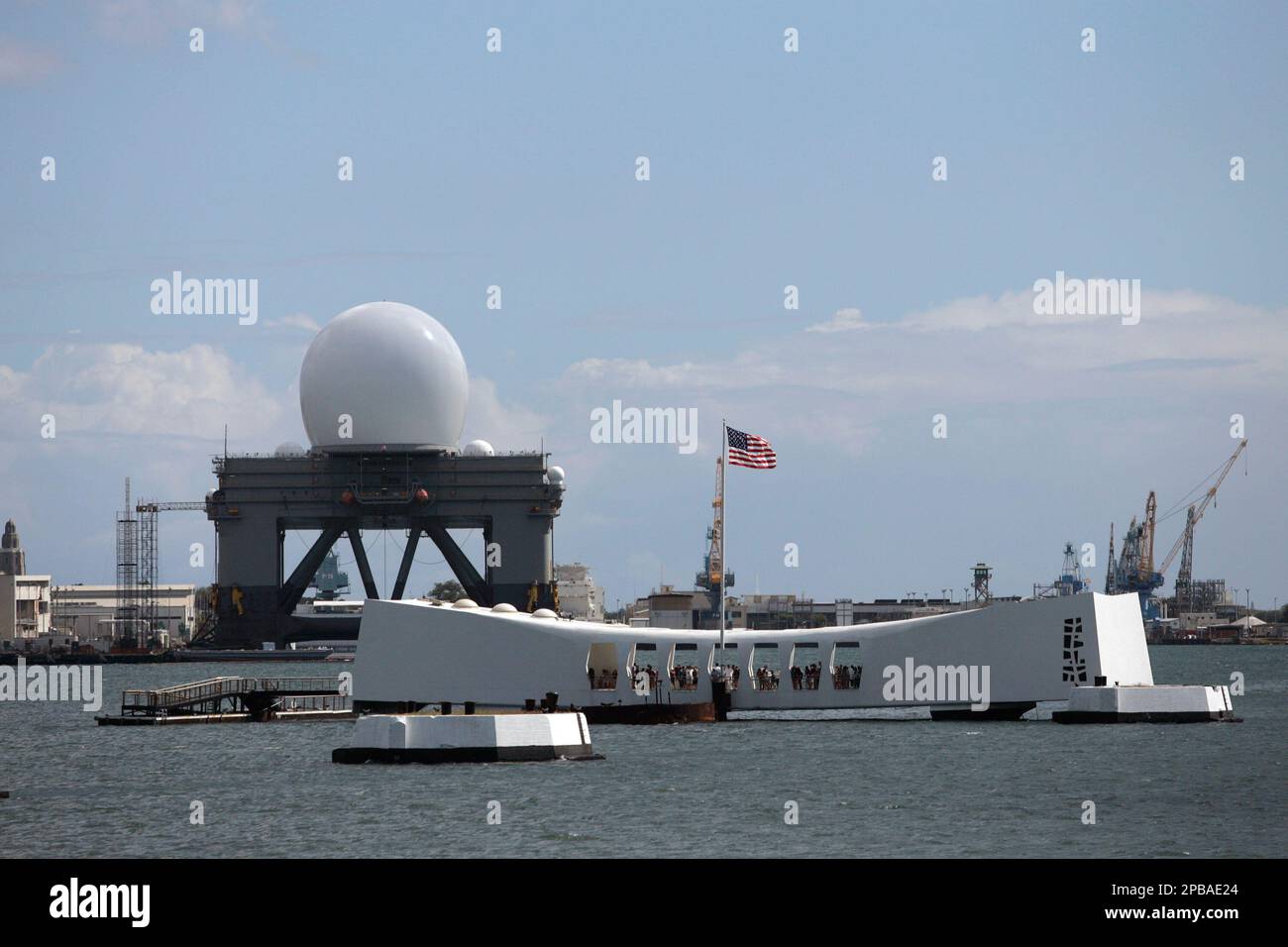With the USS Arizona Memorial in the foreground, the Sea-Based X-band ...
