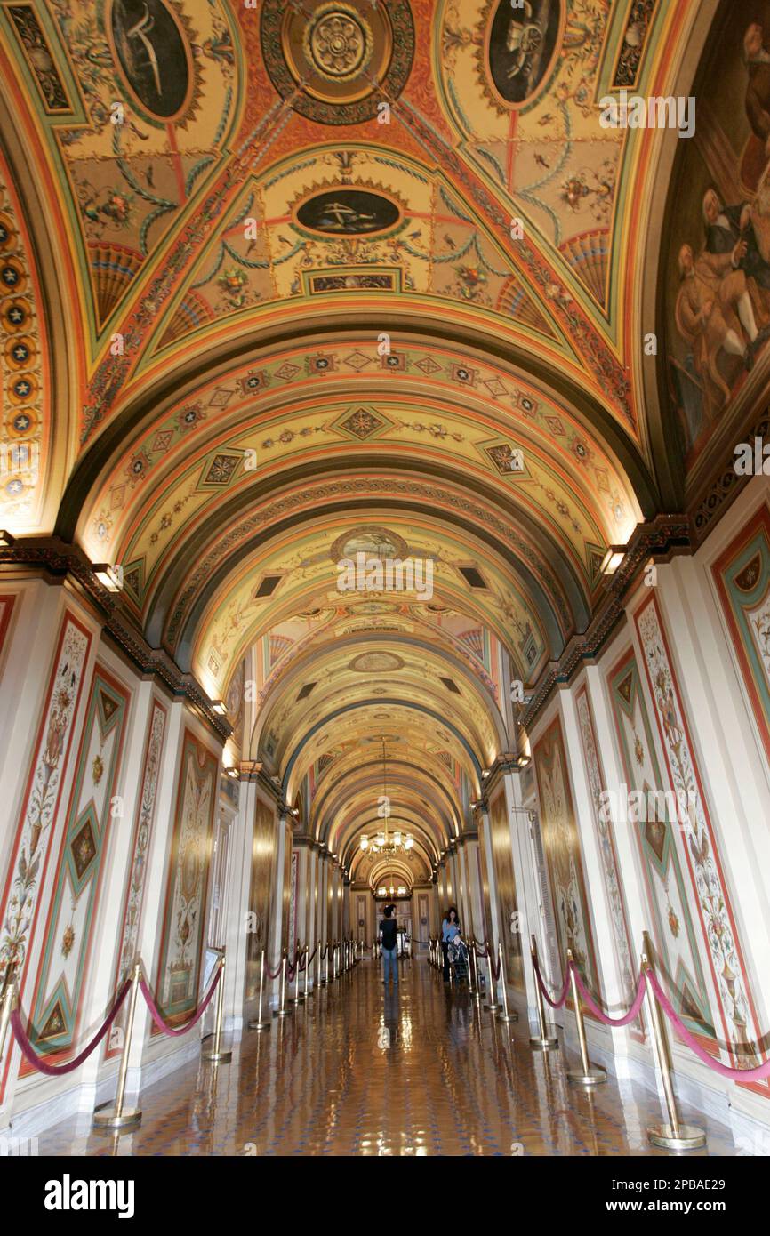The Brumidi Corridor of the Senate Side of the U.S. Capitol Building as ...