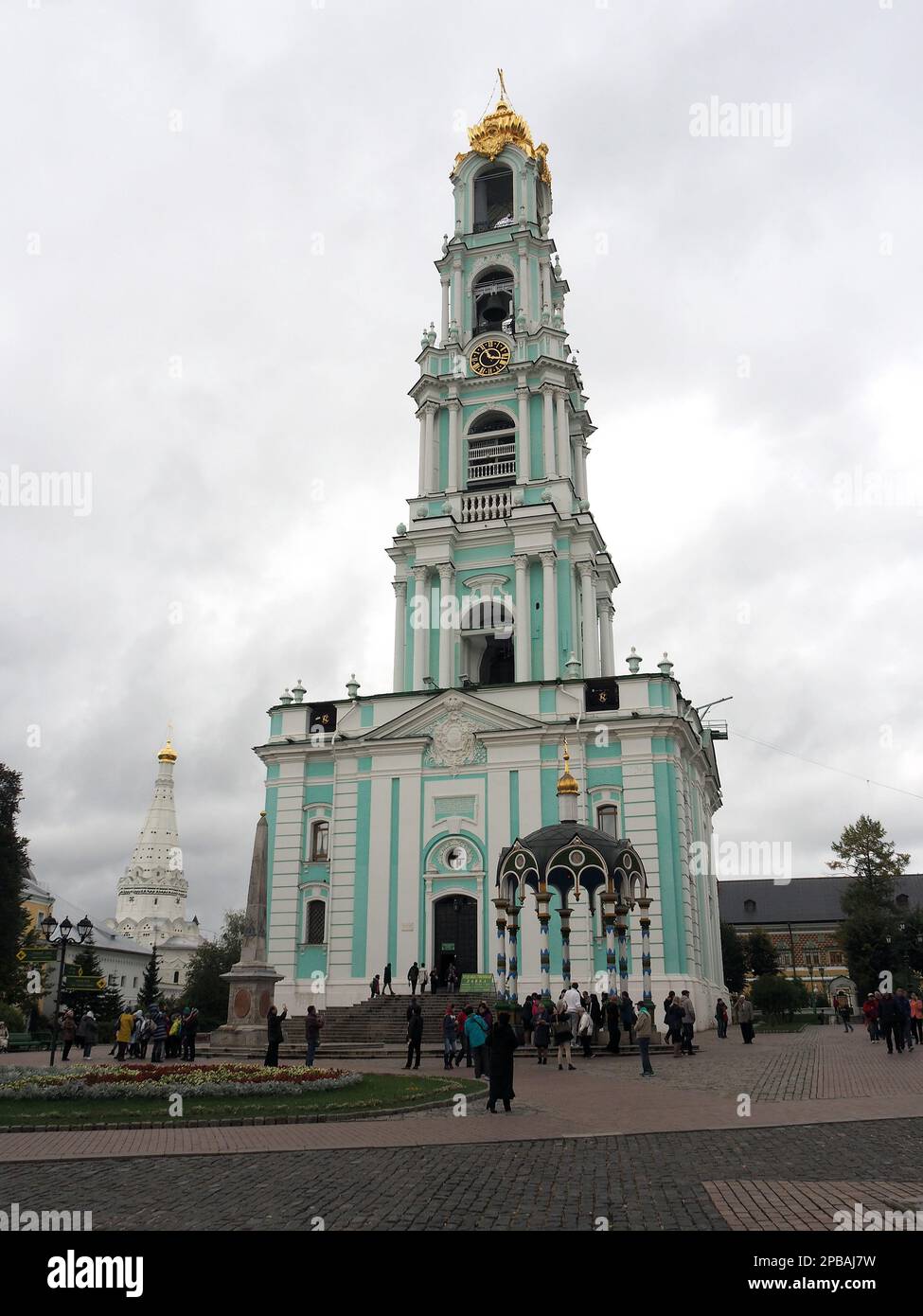 monastery bell tower, Trinity Lavra of St. Sergius, Russian monastery ...