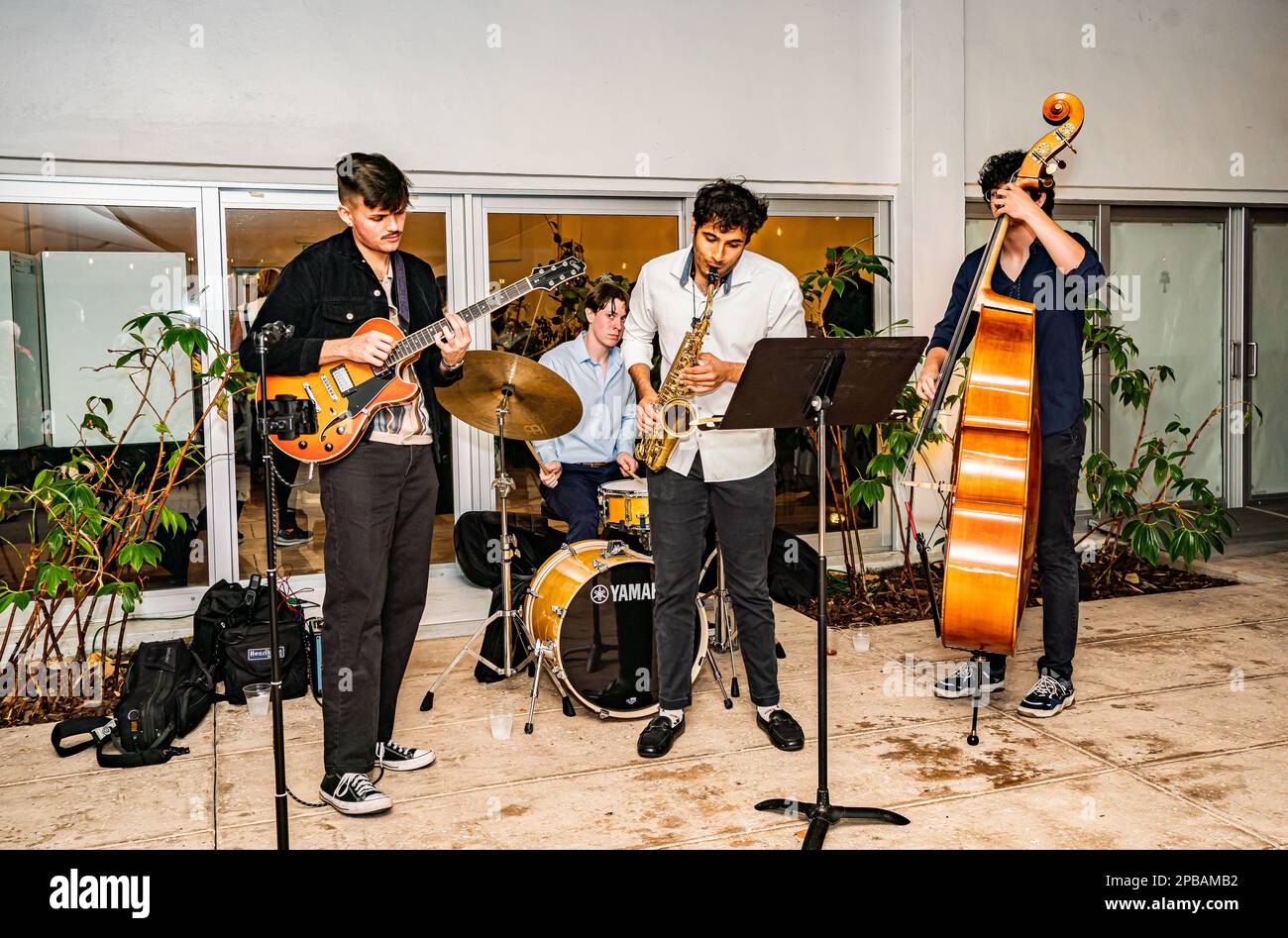 Jazz band from Miami South Beach performs on event in Miami Beach ...