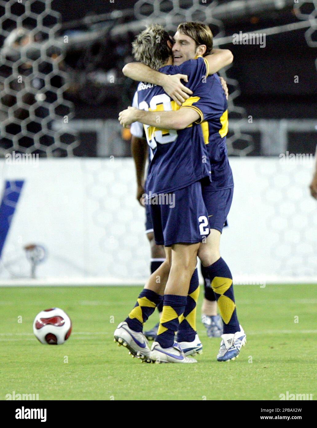 Argentina's Boca Juniors' Mauro Boselli, right, embraces teammate Jesus ...