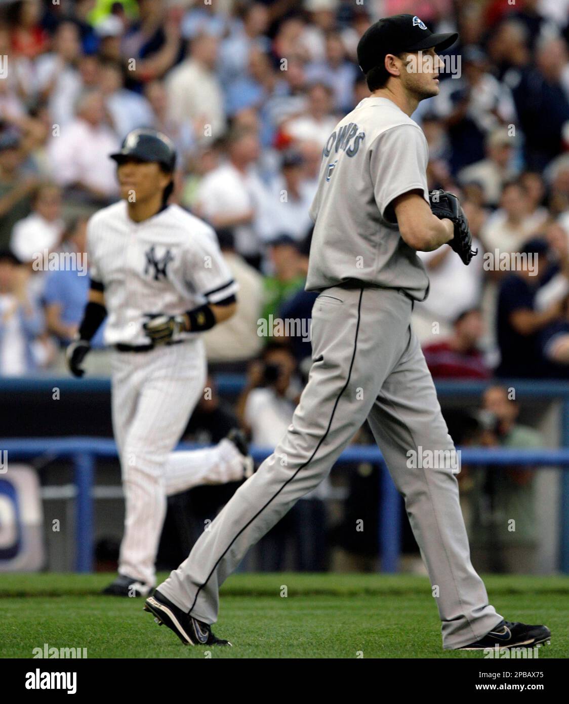 New York Yankees' Hideki Matsui trots past Toronto Blue Jays pitcher ...