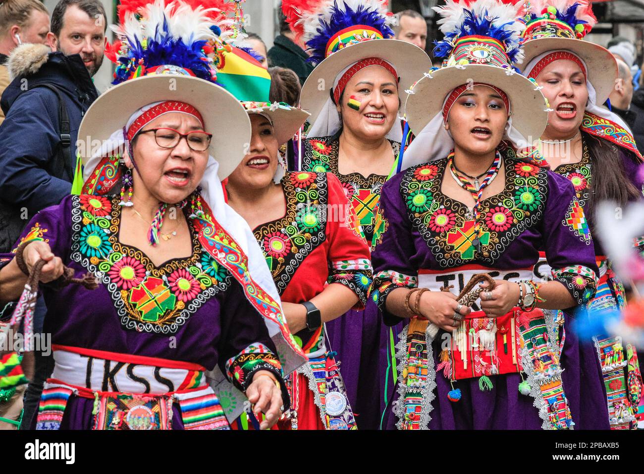 London, UK. 12th Mar, 2023. Bolivian dance groups delight spectators in ...