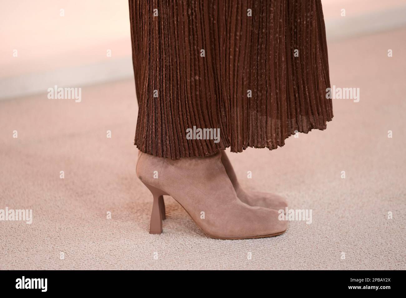 Sandra Drzymalska arrives at the Oscars on Sunday, March 12, 2023, at ...