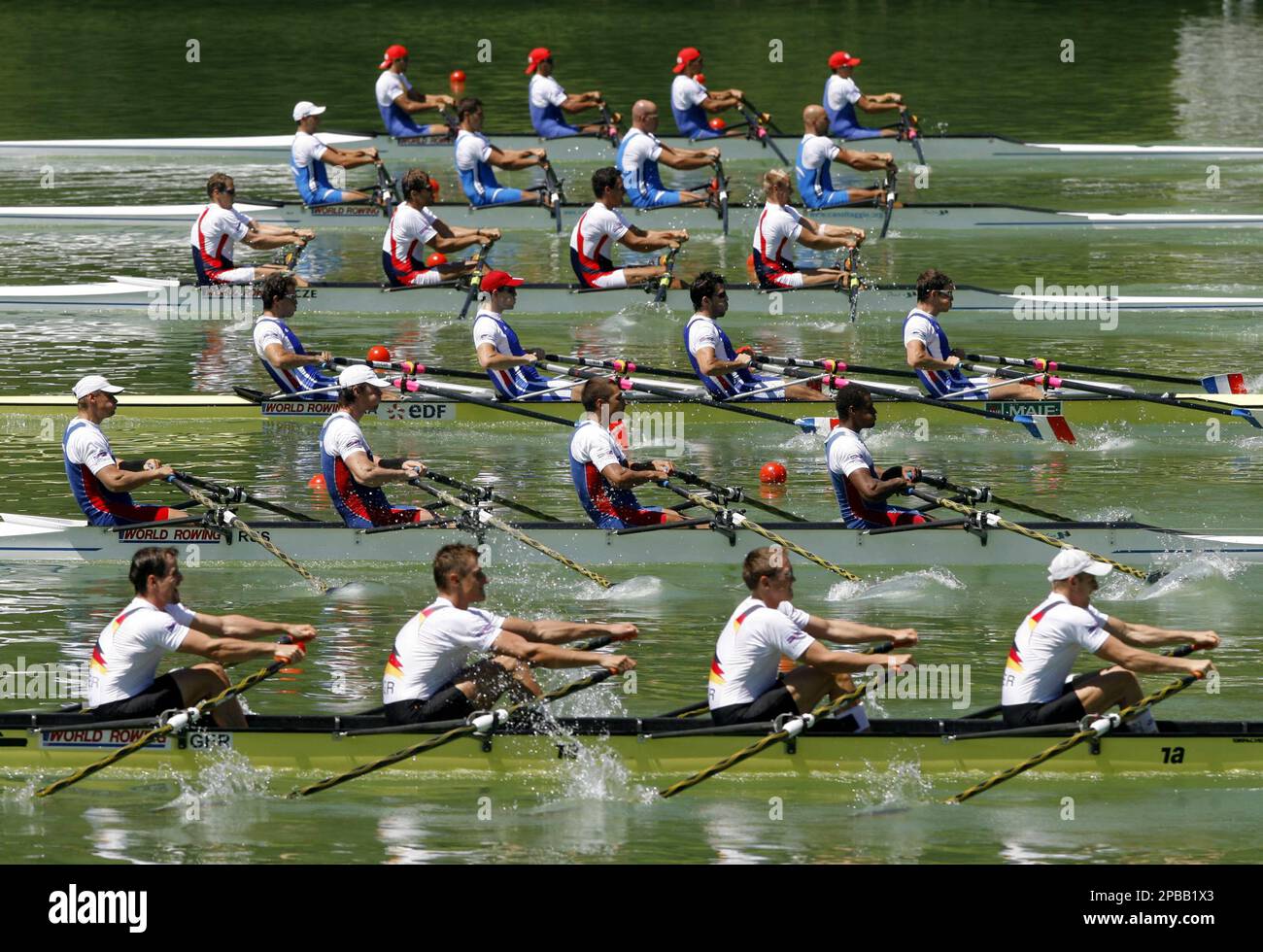 From top: The boats of Romania, Italy, the Czech Republik, France ...