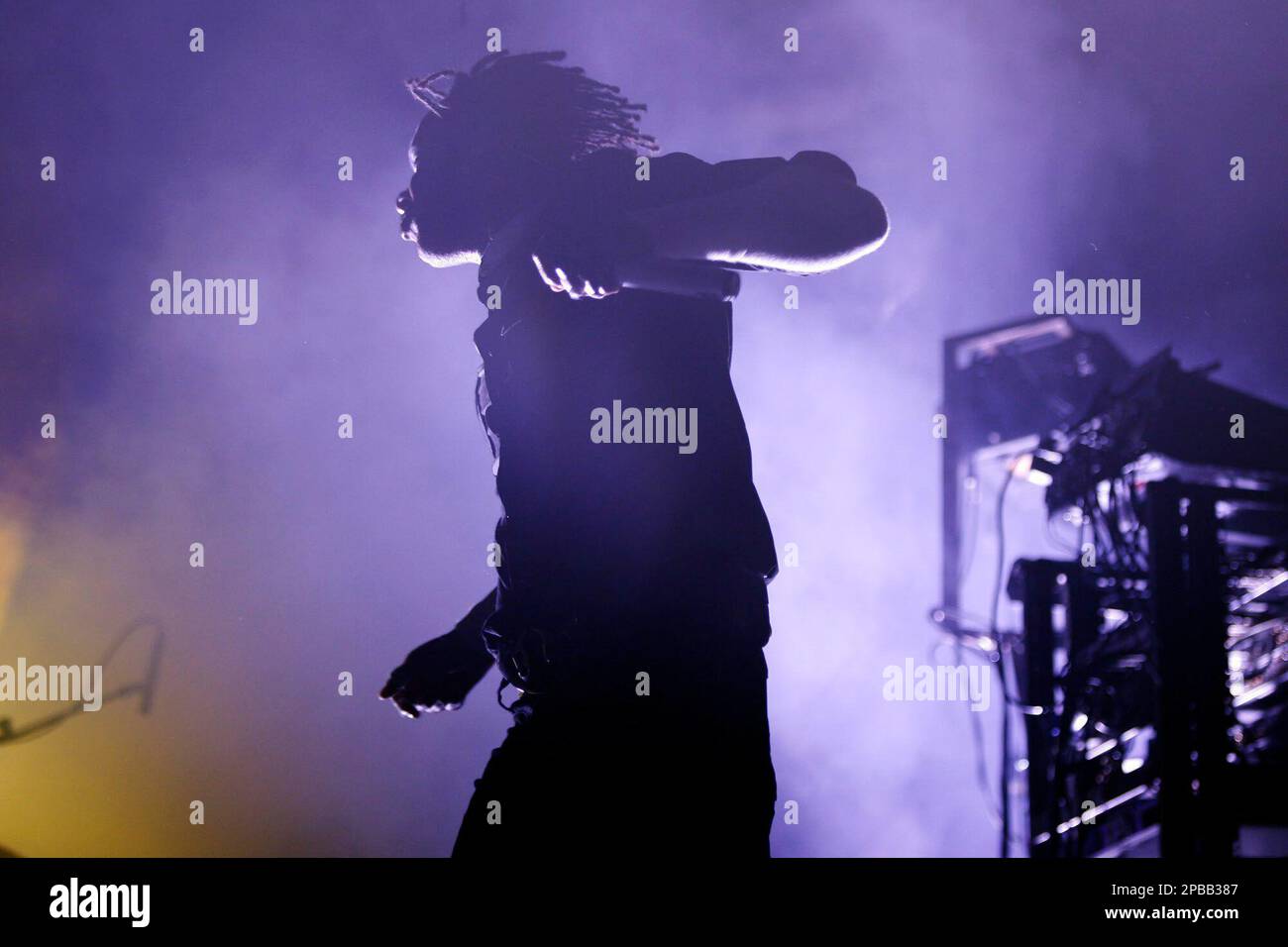 Singer Maxim Reality of British rave band Prodigy performs on stage, at ...