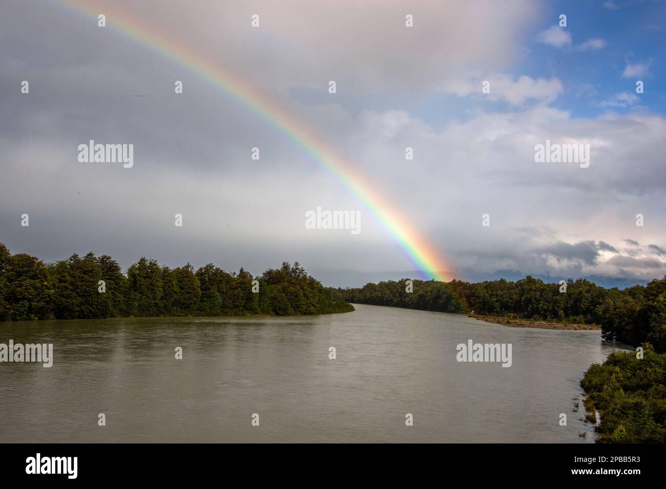 Rainbow over a small lake, Carretera Austral, Patagonia Stock Photo - Alamy