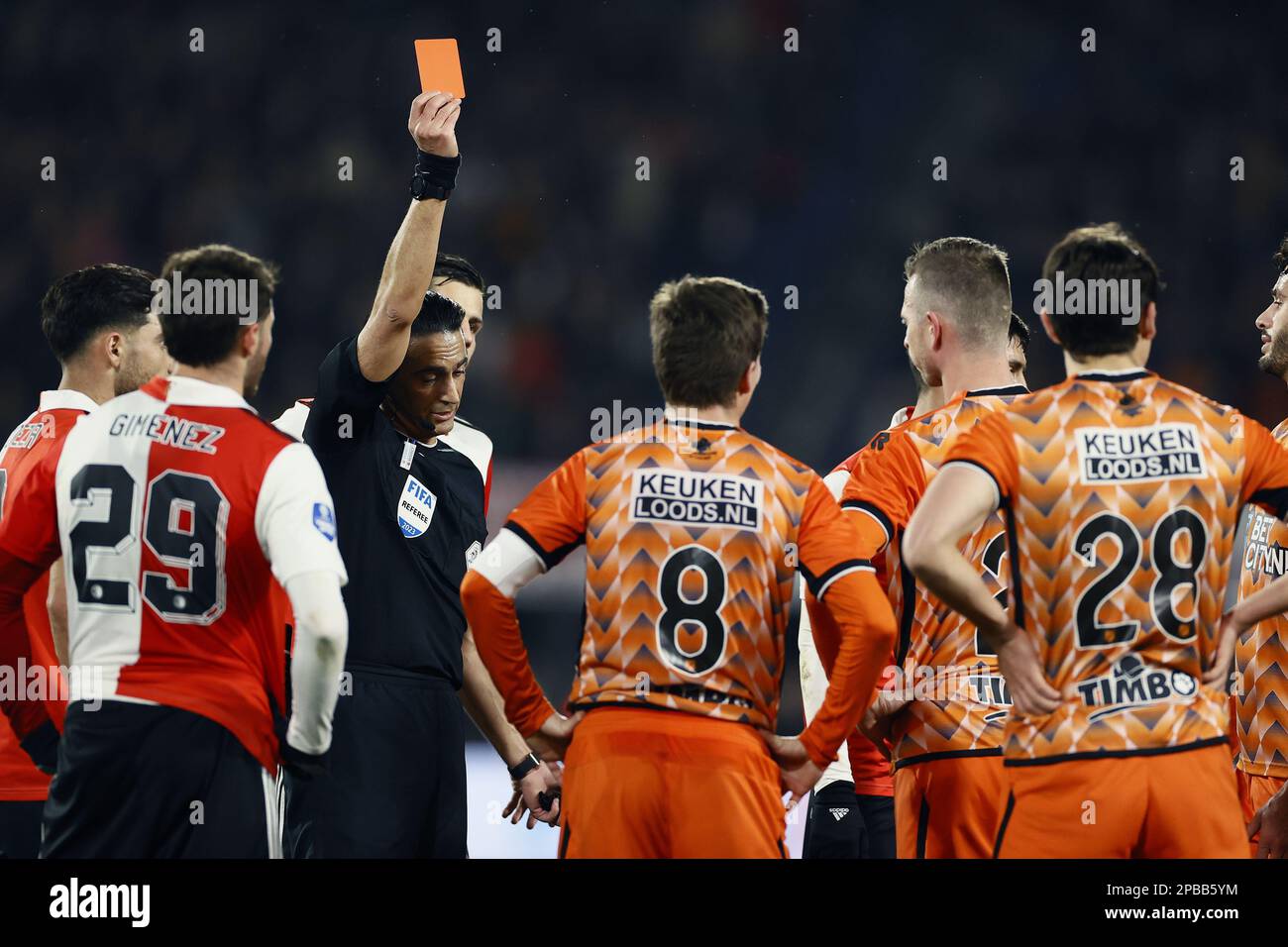 ROTTERDAM - Referee Serdar Gozubuyuk gives Xavier Mbuyamba of FC ...