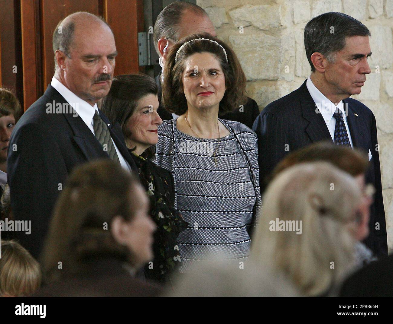 The immediate family of former first lady Lady Bird Johnson, from left ...
