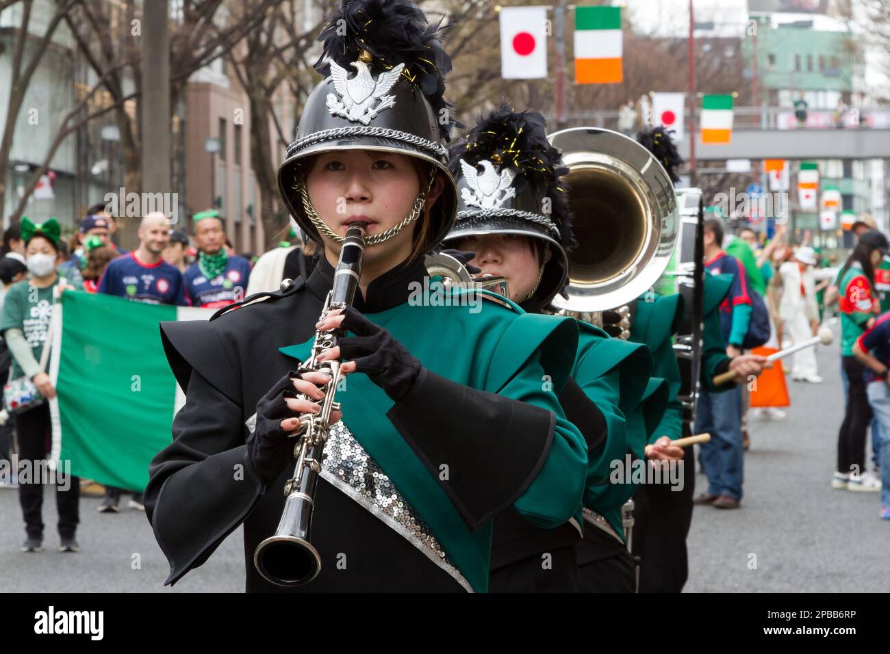 Tokyo, Japan. 12th Mar, 2023. A Japanese marching band take part in the ...